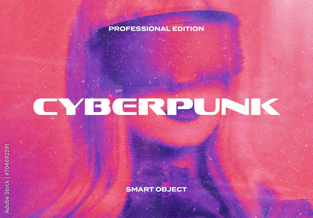 Cyber Punk Grunge Gradient Photo Effect Paper Texture Template Mockup ...