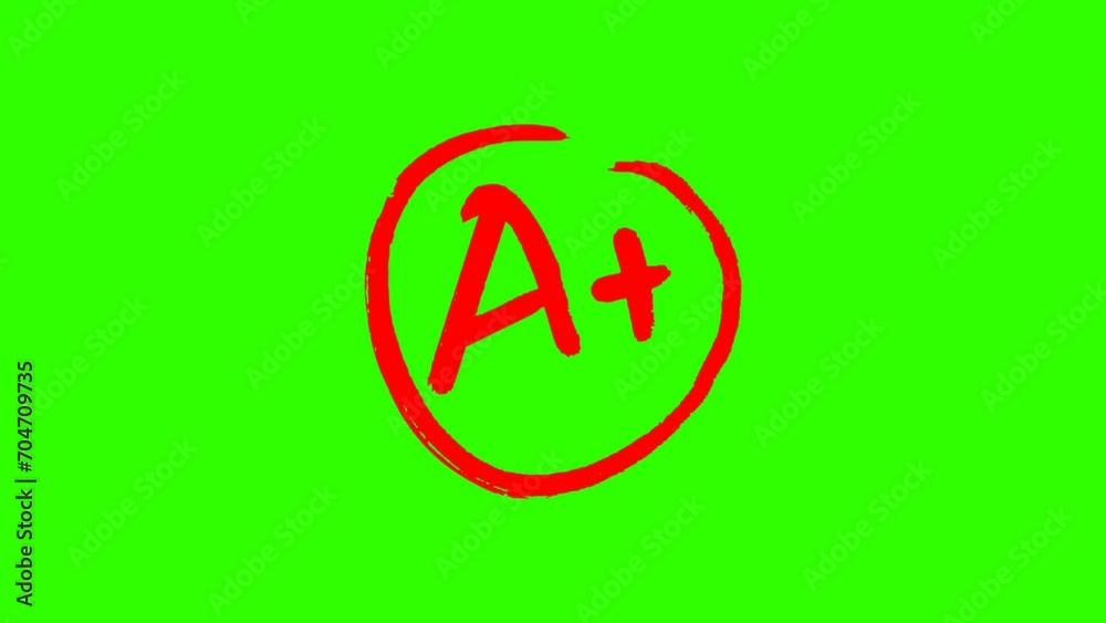 Vidéo Stock handwriting grade A+ (plus) and circle on test score and ...