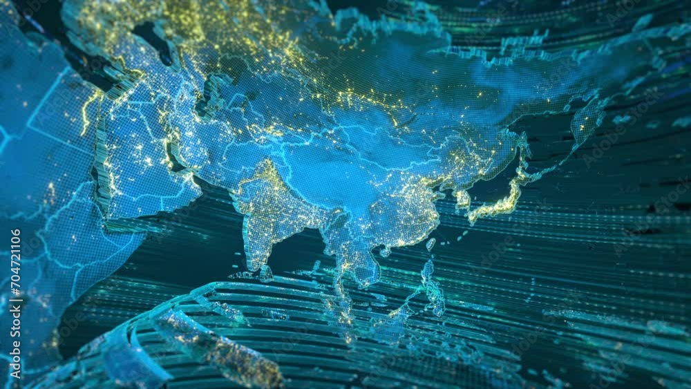 Global earth map rotating digital world breaking news Studio Background Stock Video | Adobe Stock