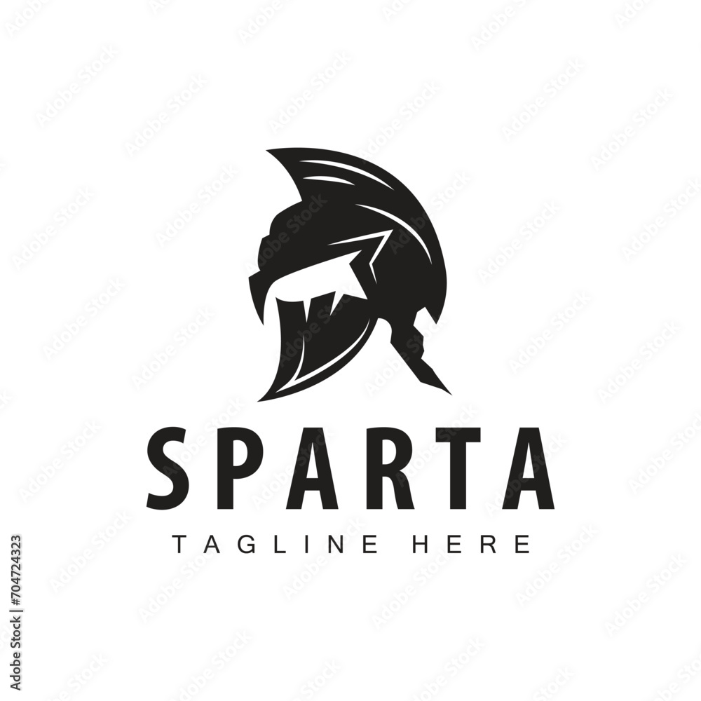 Spartan logo, barbarian warrior badge design simple silhouette spartan ...