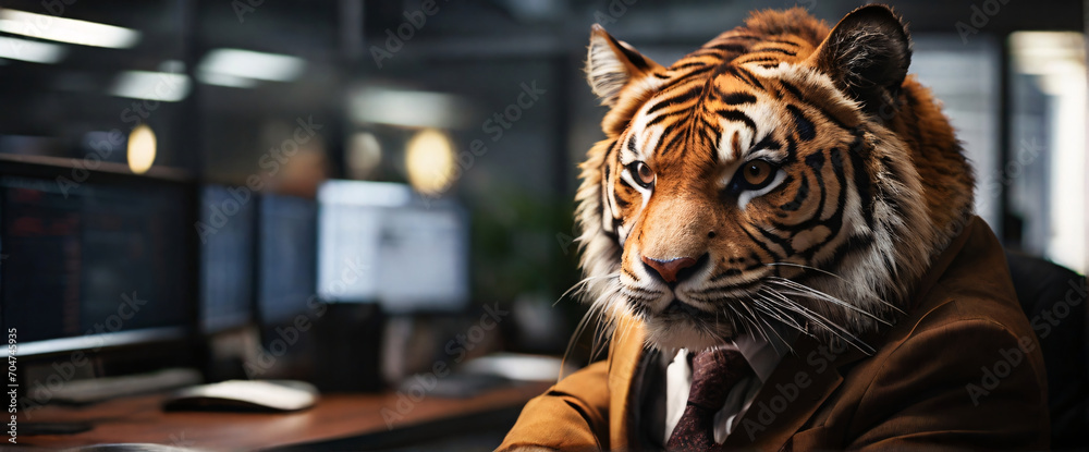 buying stocks with a mesmerizing depiction of an business Tiger, their ...