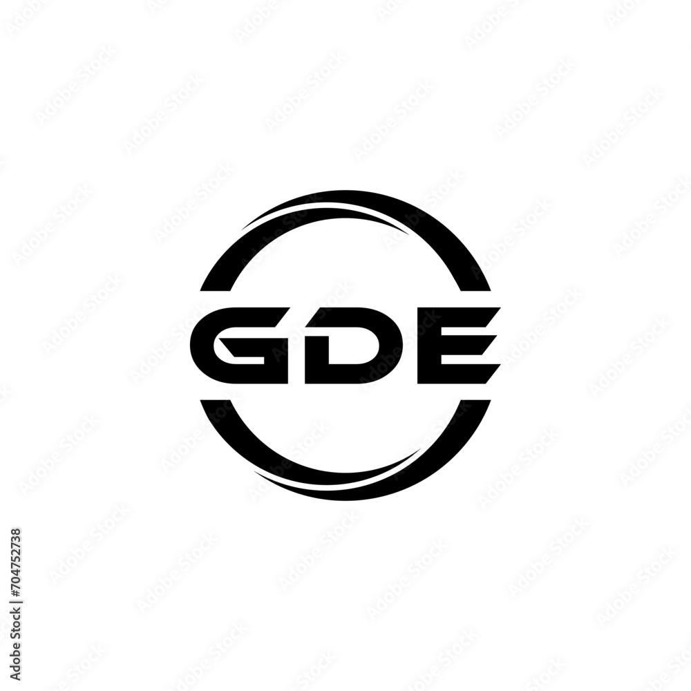 GDE letter logo design with white background in illustrator, cube logo ...