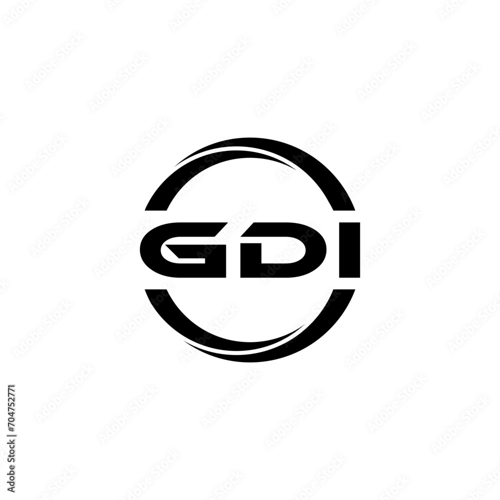 GDI letter logo design with white background in illustrator, cube logo ...