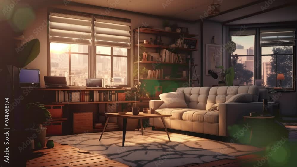 cozy house virtual background twitch stream cozy lo-fi living room ...