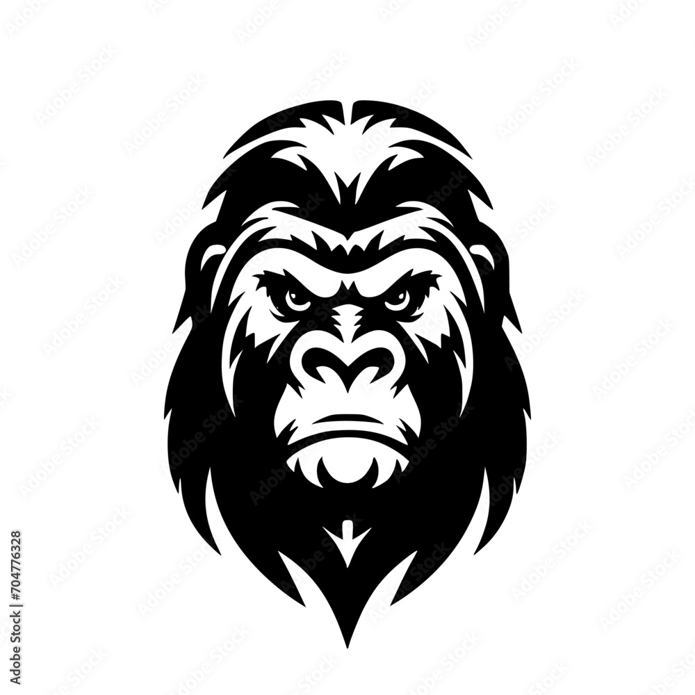 Vector logo of a raging gorilla. Professional logo of a chimpanzee ...