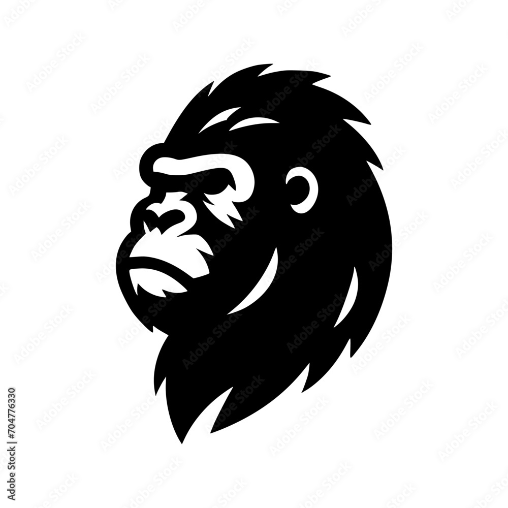 Vector logo of a raging gorilla. Professional logo of a chimpanzee ...