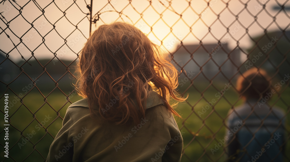 Disadvantaged only child Look at the group of children playing in the ...
