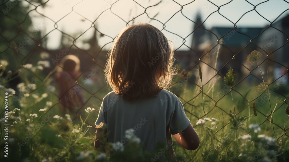Disadvantaged only child Look at the group of children playing in the ...