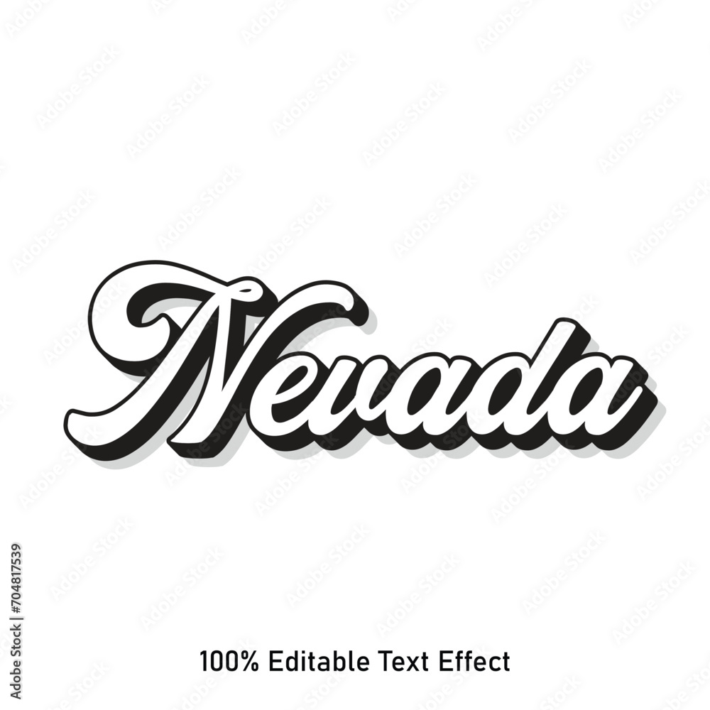 Nevada text effect vector. Editable college t-shirt design printable ...