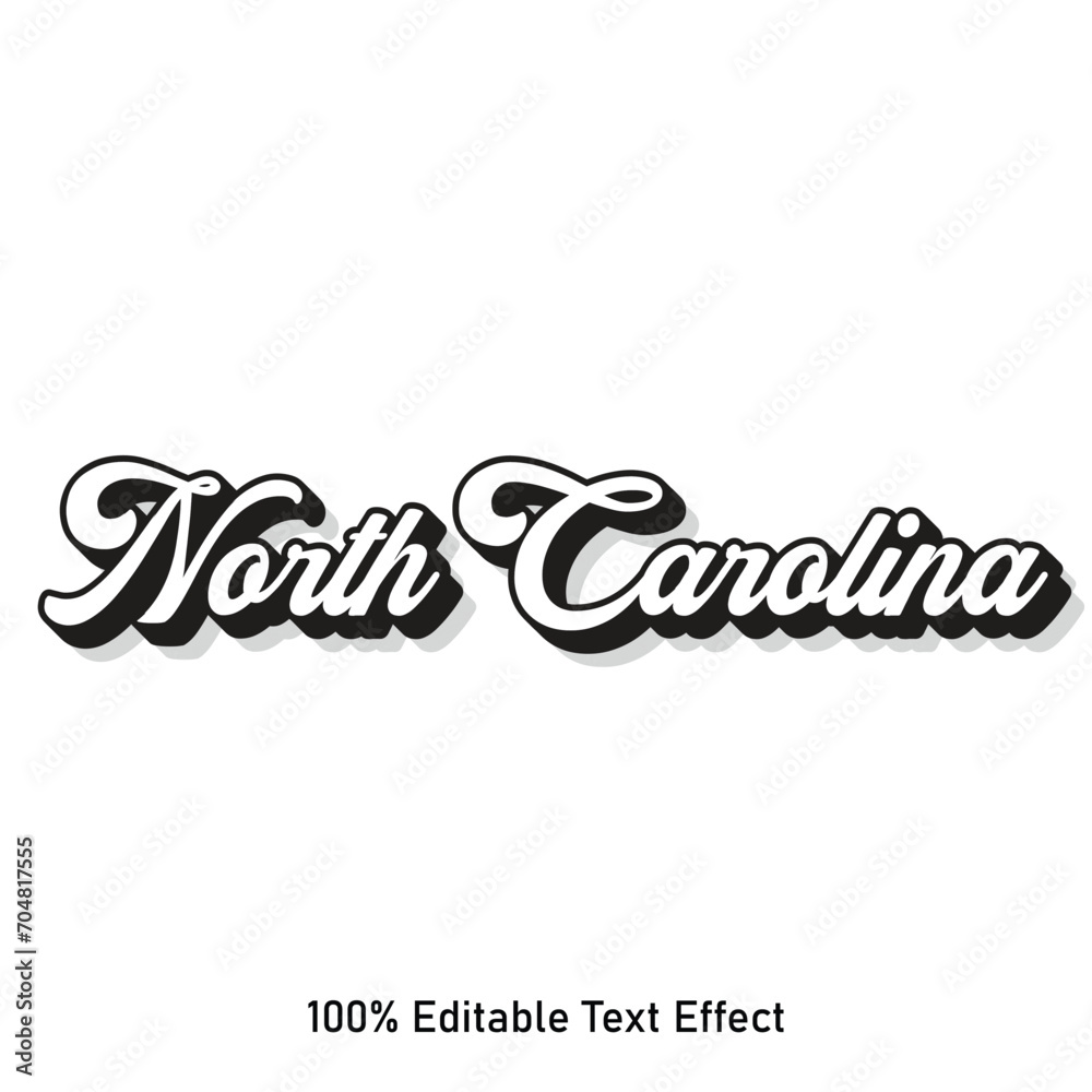North Carolina text effect vector. Editable college t-shirt design ...