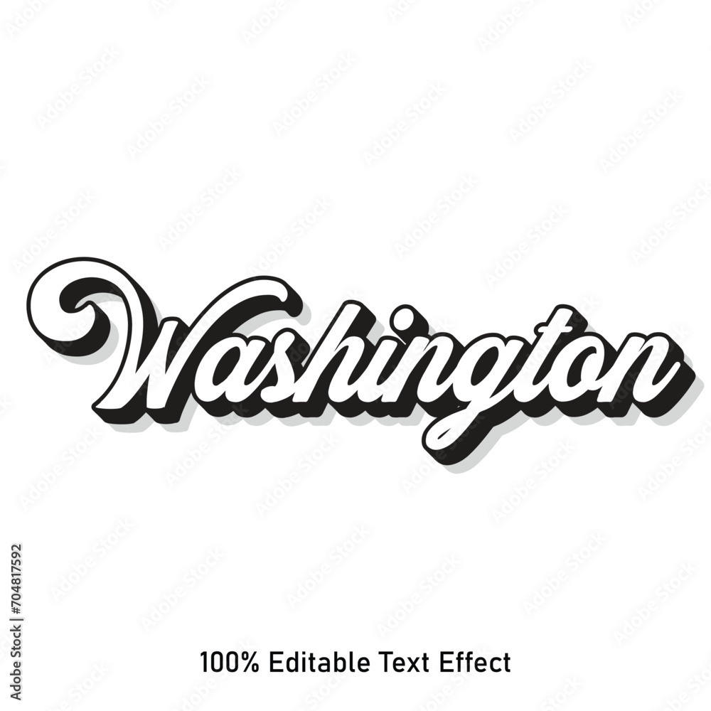 Washington text effect vector. Editable college t-shirt design ...