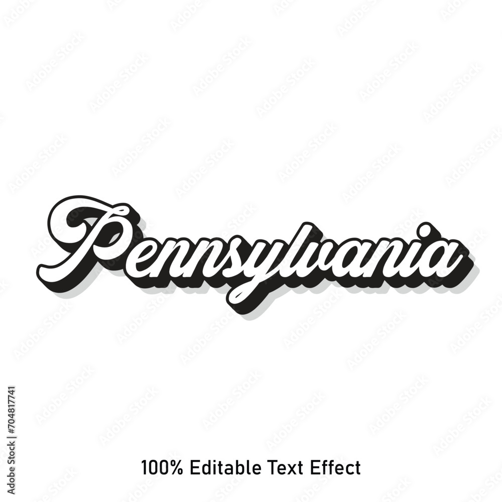 Pennsylvania text effect vector. Editable college t-shirt design ...