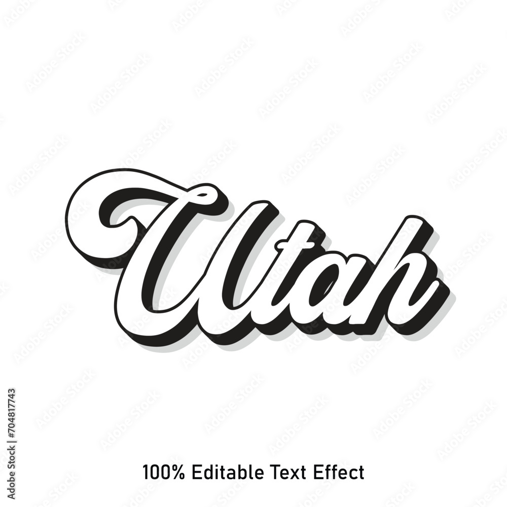 Utah text effect vector. Editable college t-shirt design printable text ...