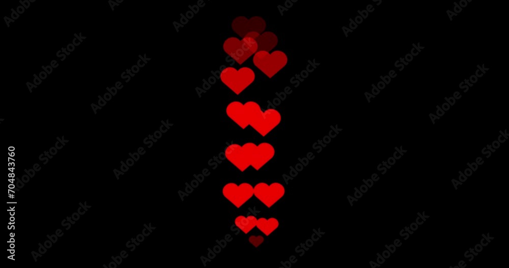 4K live reactions of red hearts icons in an alpha channel. Social media ...
