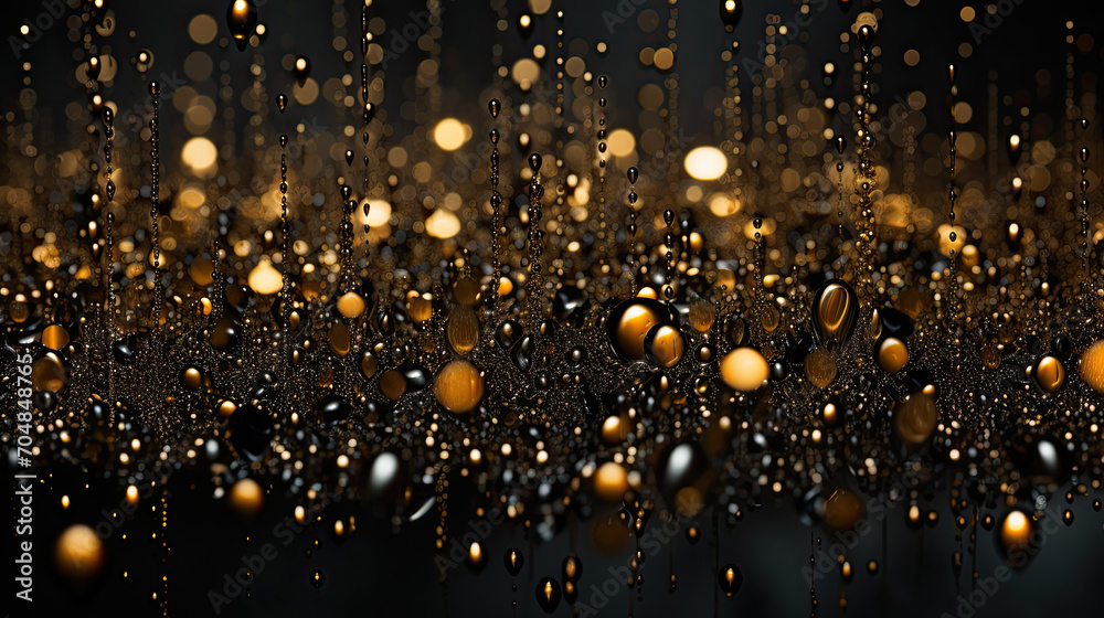 Gold glittering rain like a curtain background with blank space Stock ...