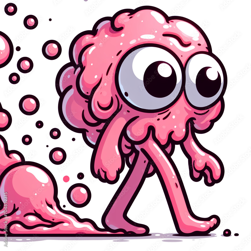 Laughing and Futuristic: Pink Alien Slime Monster with Big Eyes, Fun AI ...