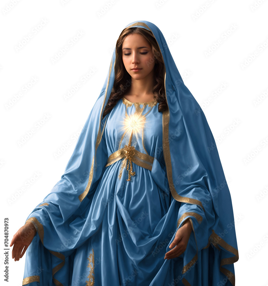 Blessed Virgin Mary isolated on a transparent background. Religious ...