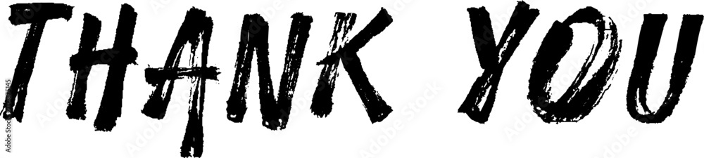 Street Art Style 'Thank You' Bold Brush Lettering. Thank you bold brush ...