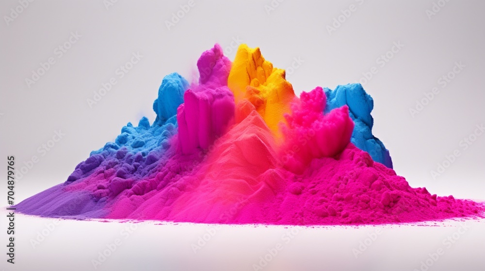 a heap of neon-colored sands, their bold and vibrant hues forming a ...