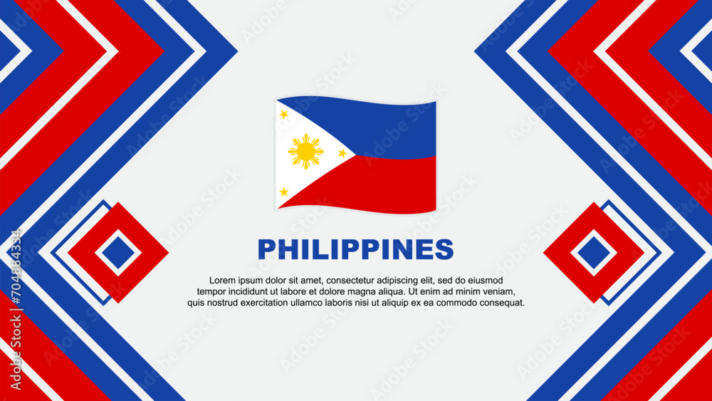 Philippines Flag Abstract Background Design Template. Philippines ...