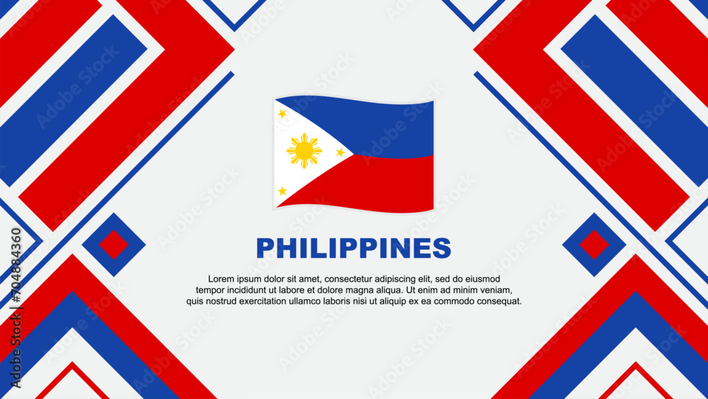 Philippines Flag Abstract Background Design Template. Philippines ...