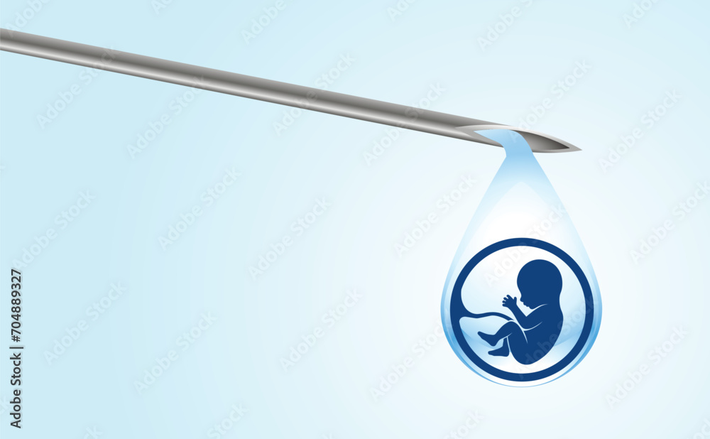 Artificial insemination. Test tube for babies, IVF. On the tip of the ...