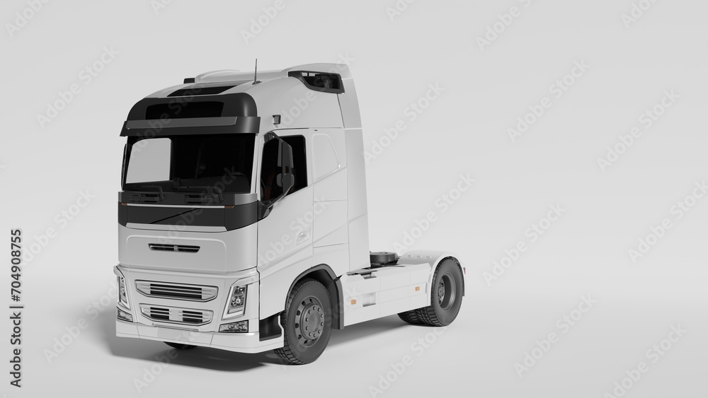 Freight transportation truck, cargo vehicle, lorry delivery shipping ...