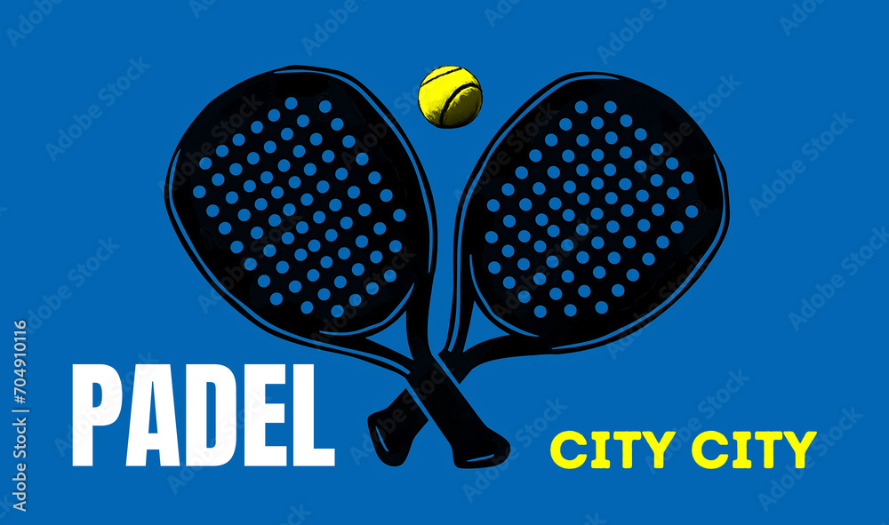 Logo template for a padel club - two padel rackets crossed - yellow ...