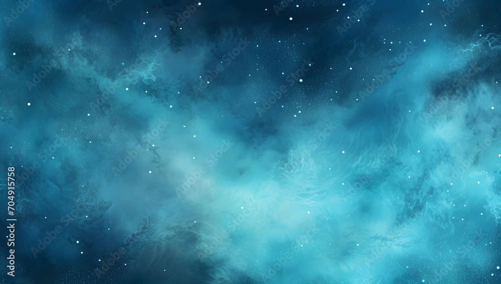 Watercolor blue sky color background with clouds and sparkling. Galaxy ...