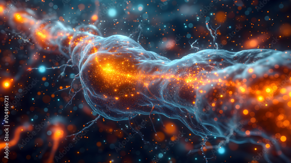 Neural networks with glowing synapses and pathways, depicting brain activity Stock Illustration ...