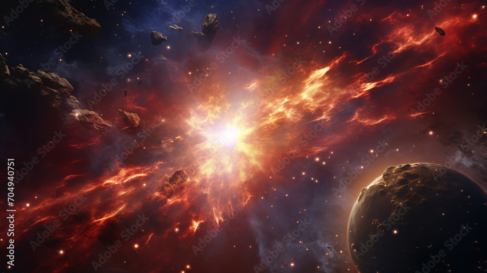 Supernova Explosion in a Galaxy A dramatic depiction of a supernova ...