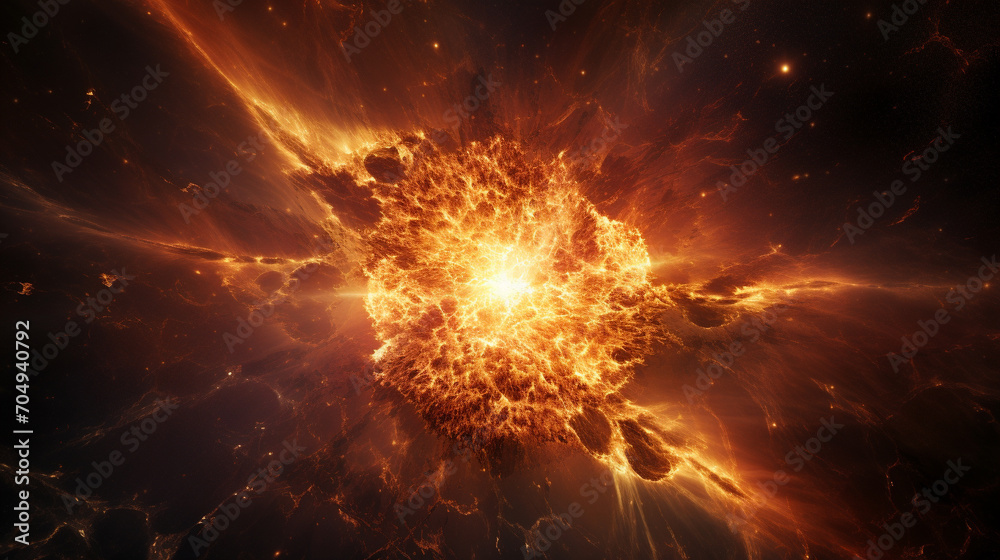 Supernova Explosion in a Galaxy A dramatic depiction of a supernova ...