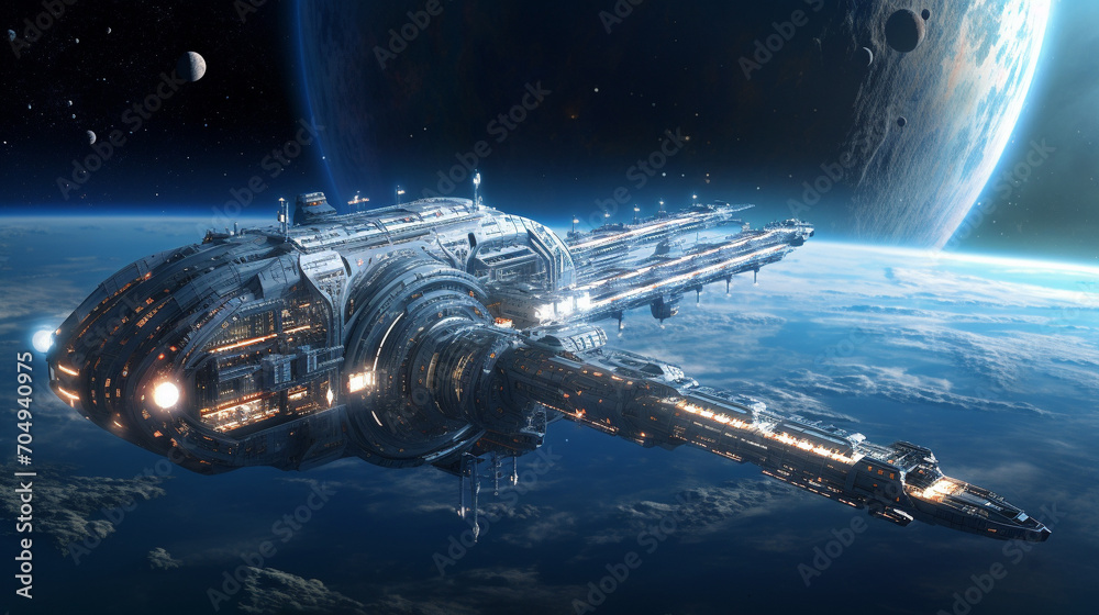 Space Exploration Mission Concept Art Concept art depicting a space ...