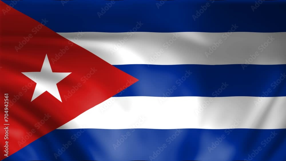 Animation Waving Flag. Flag of Cuba waving. 4K Ultra HD 3840x2160 ...