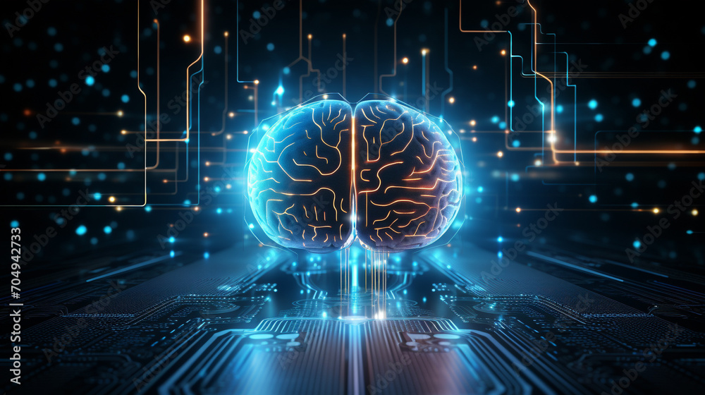 Artificial Intelligence Brain Concept Background An AI brain concept ...