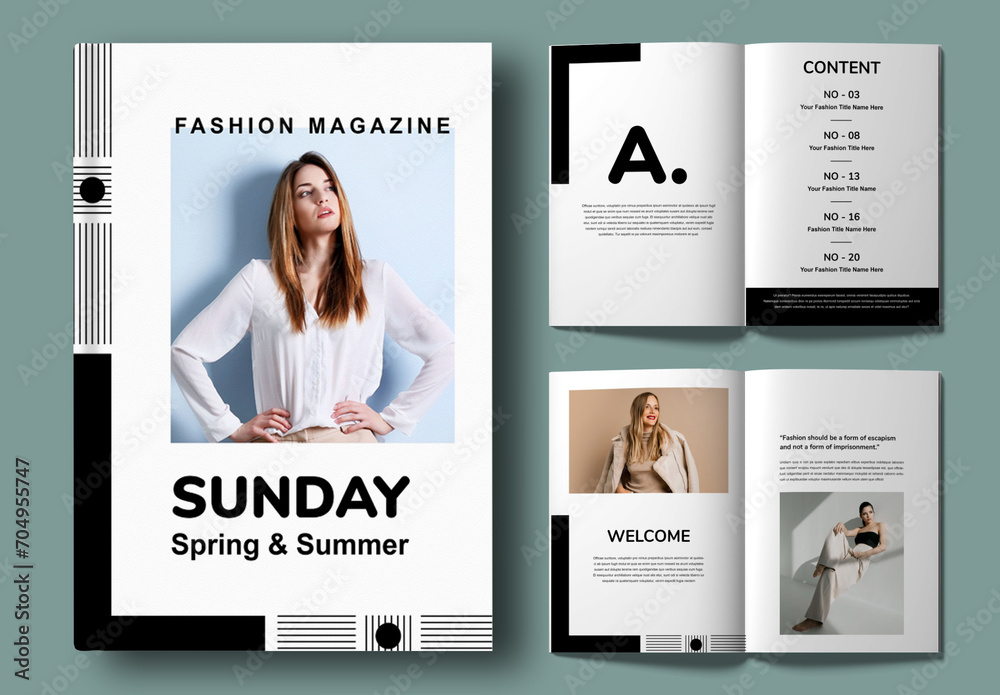 Luxury Fashion Magazine Template Layout Stock Template | Adobe Stock