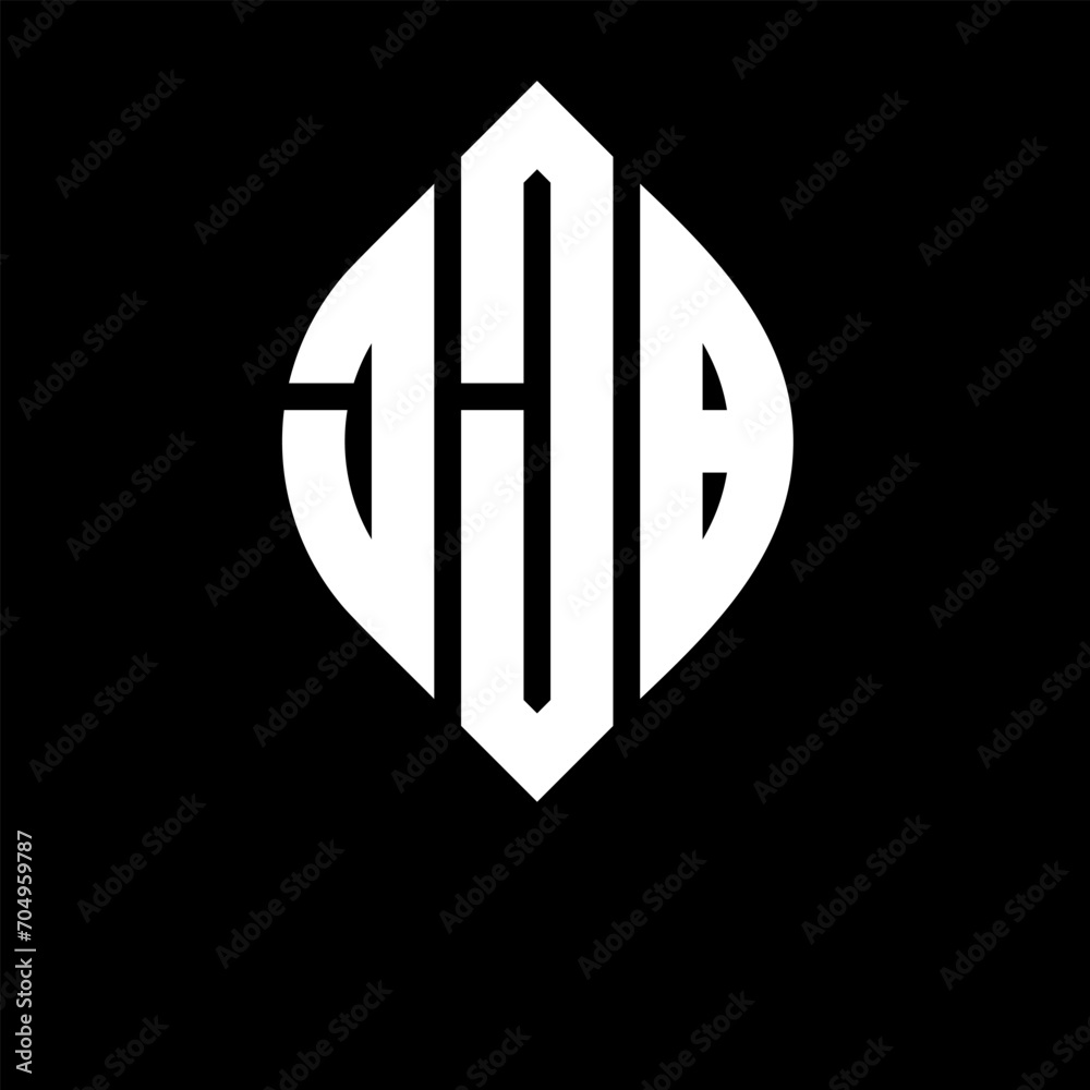 JJB circle letter logo design with circle and ellipse shape. JJB ...