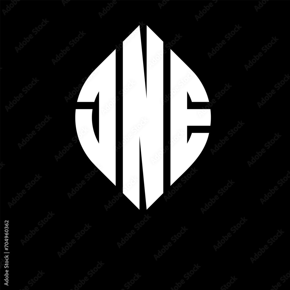 JNE circle letter logo design with circle and ellipse shape. JNE ...