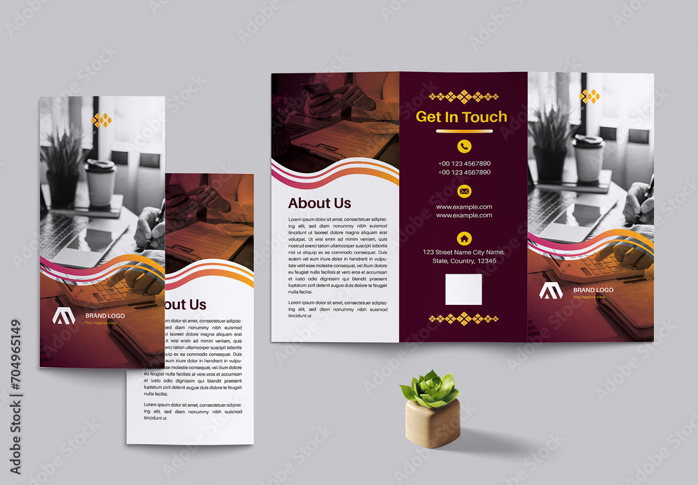 Simple And Elegant Trifold Brochure Layout Stock Template | Adobe Stock
