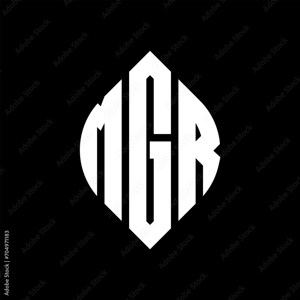 Vecteur Stock MGR circle letter logo design with circle and ellipse ...