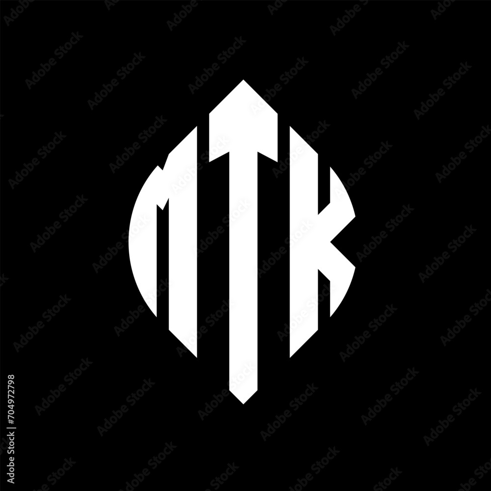 MTK circle letter logo design with circle and ellipse shape. MTK ...