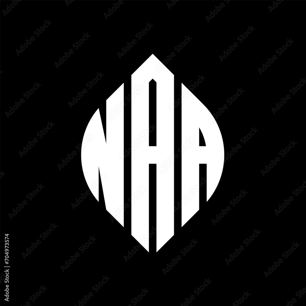 NAA circle letter logo design with circle and ellipse shape. NAA ...
