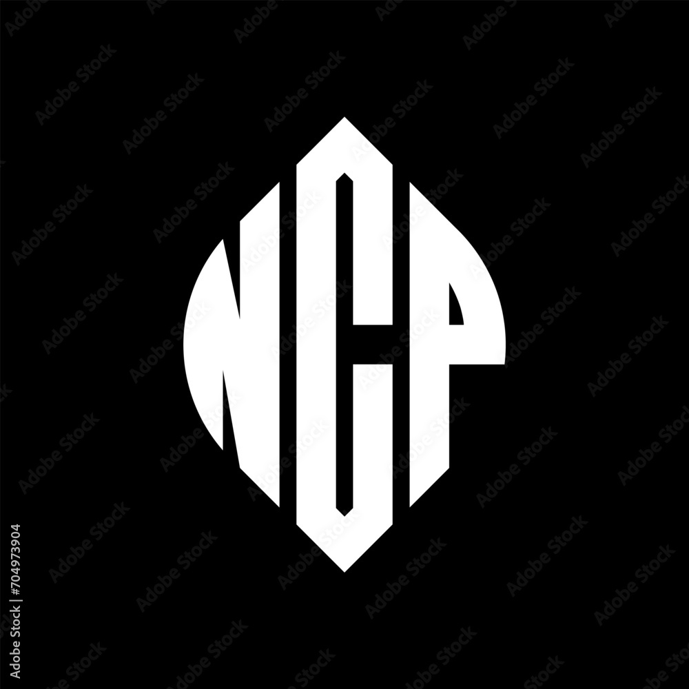 NCP circle letter logo design with circle and ellipse shape. NCP ...