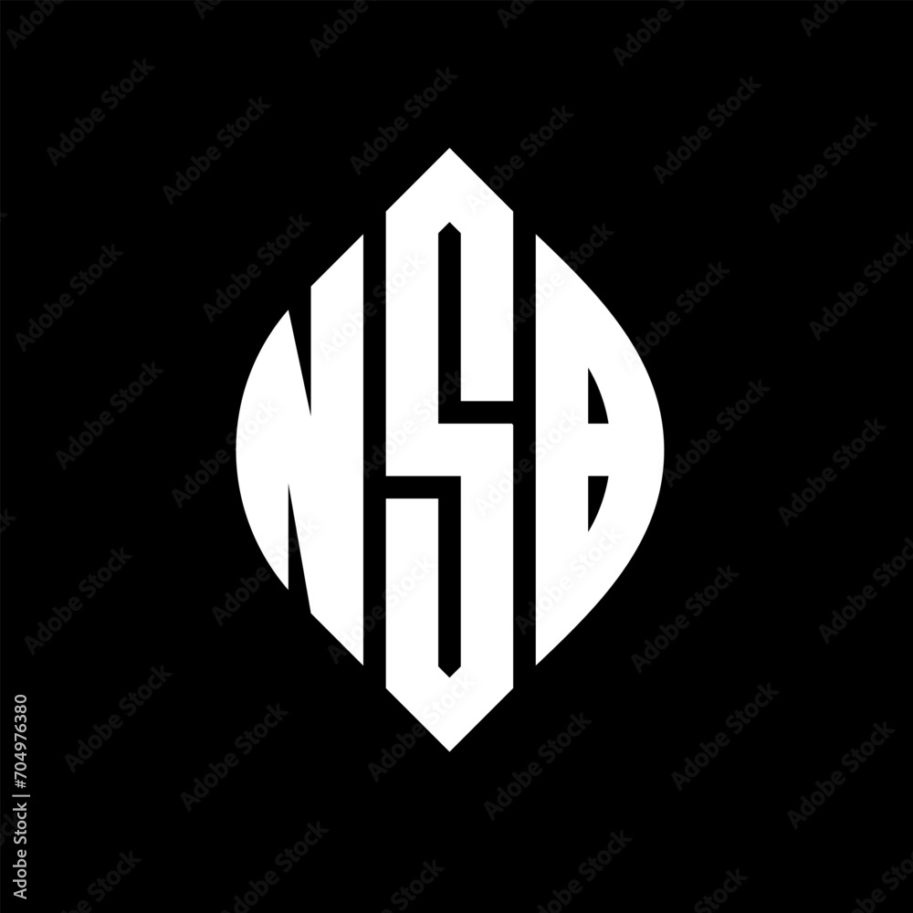 NSB circle letter logo design with circle and ellipse shape. NSB ...