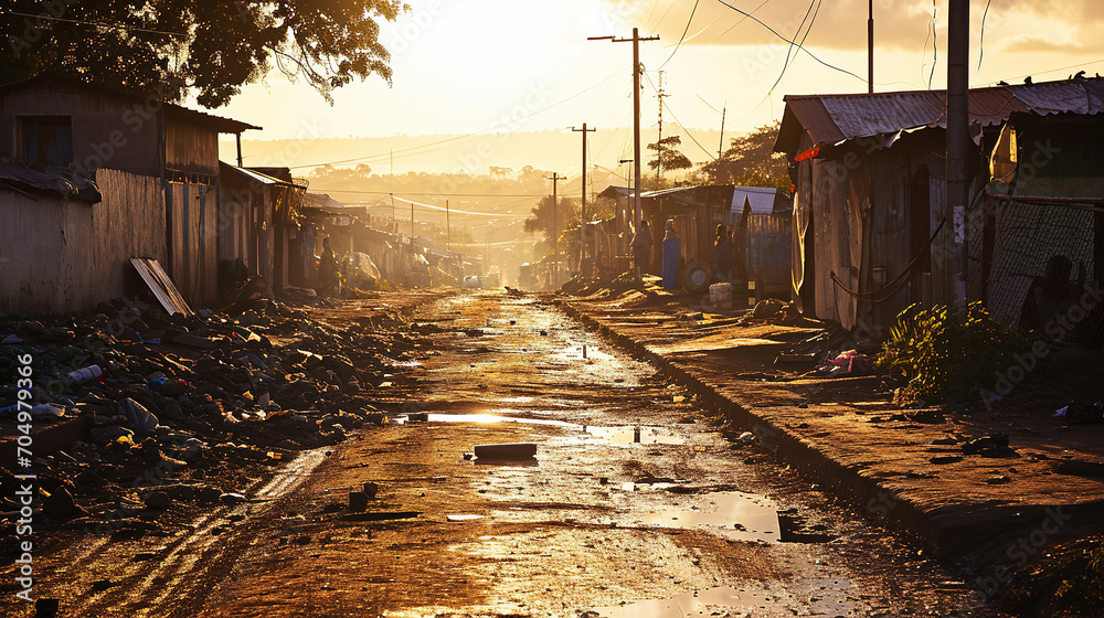 Slums in poor countries. A country that remains in development. Stock ...