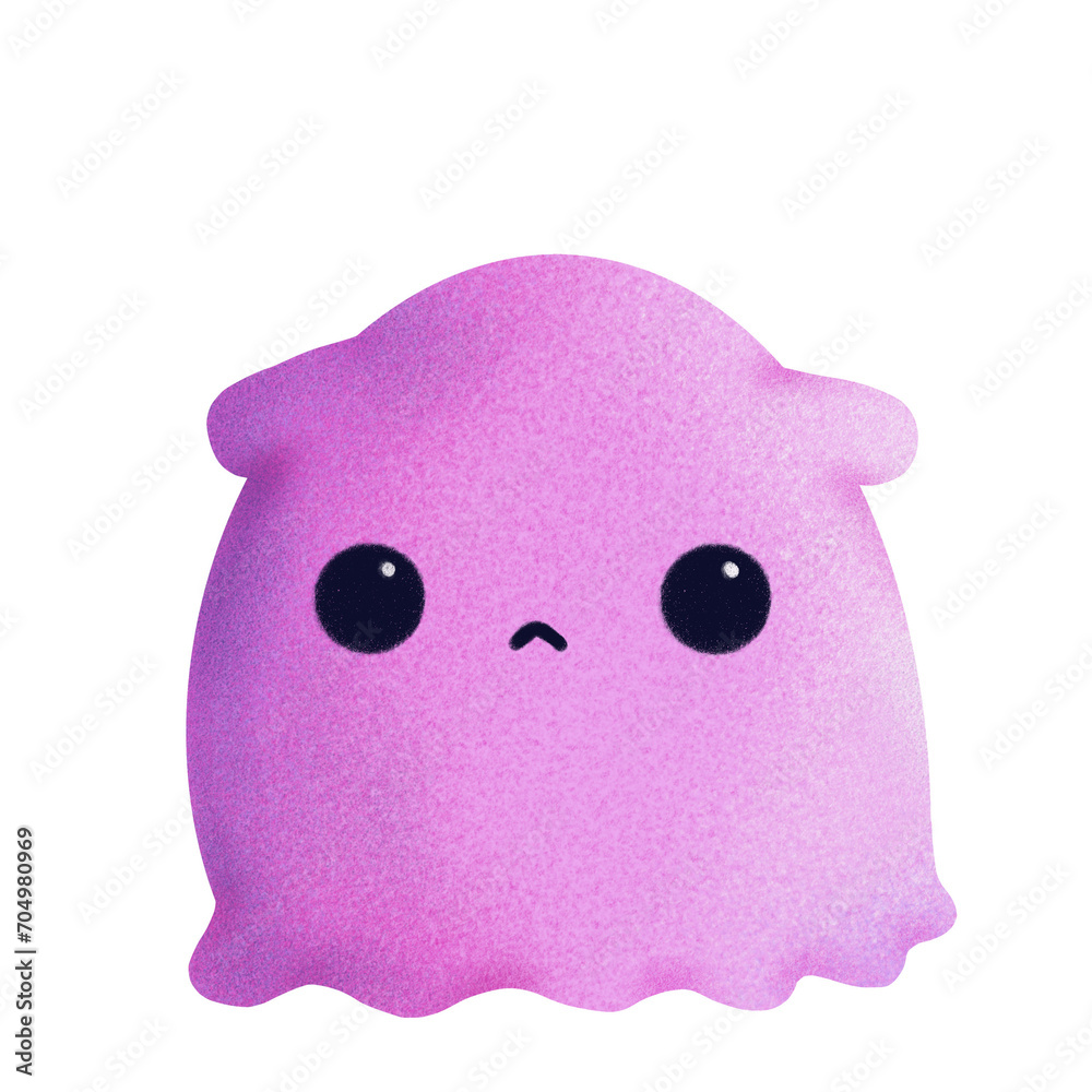 Cute pink dumbo octopus on white background hand drawn Stock ...