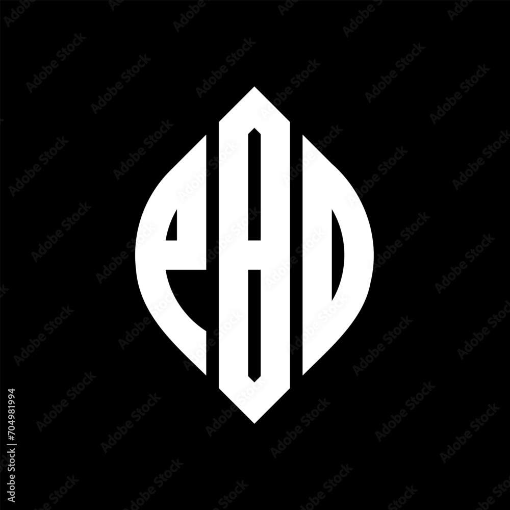 PBD circle letter logo design with circle and ellipse shape. PBD ...