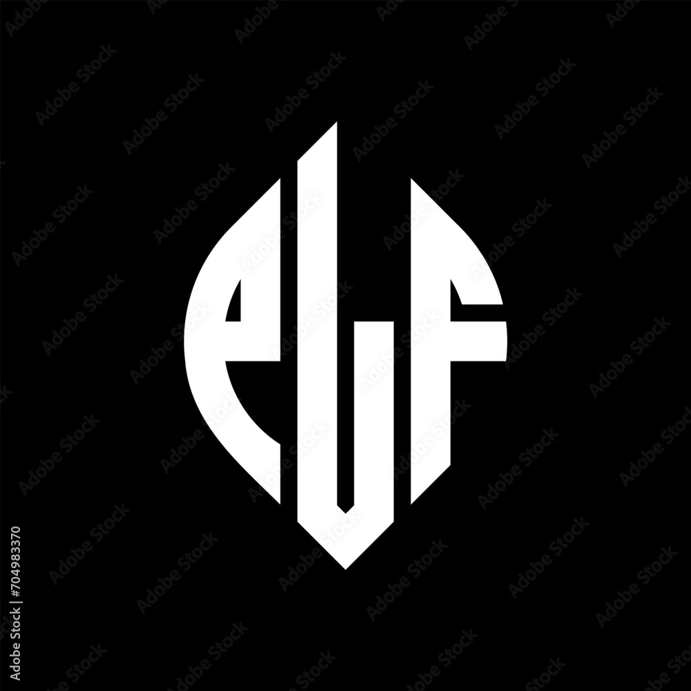 PLF circle letter logo design with circle and ellipse shape. PLF ...
