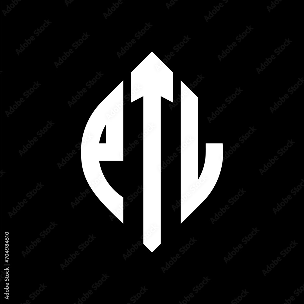 PTL circle letter logo design with circle and ellipse shape. PTL ...