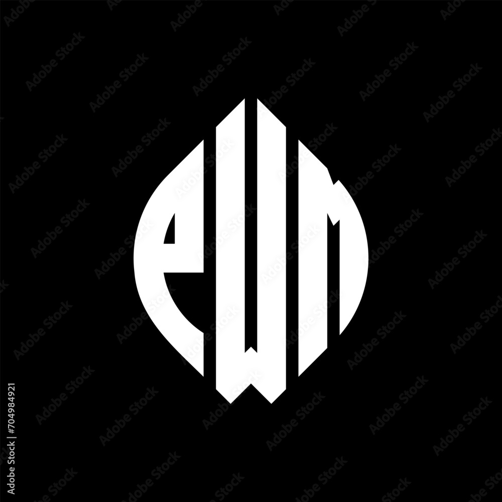 Pwm Circle Letter Logo Design With Circle And Ellipse Shape Pwm Ellipse Letters With